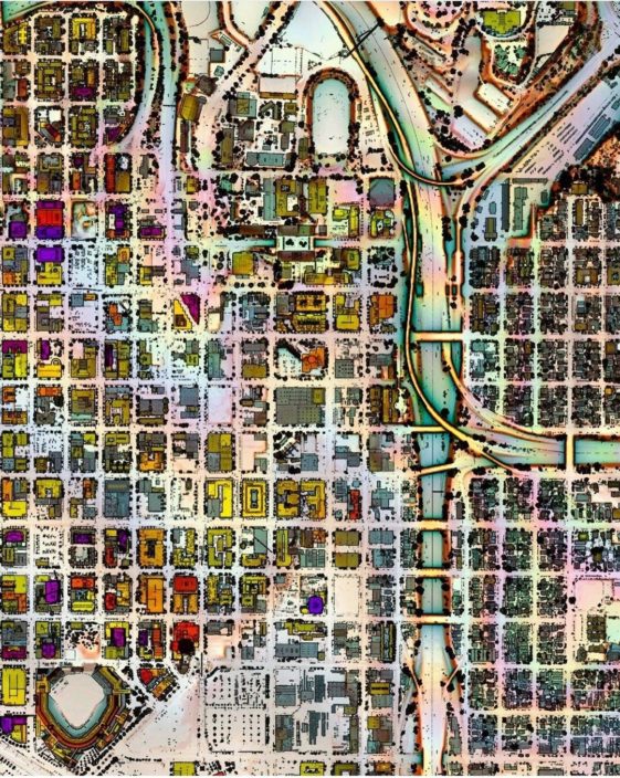 Map : A relief map of San Diego made with red relief image technology ...