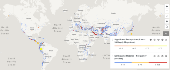 Map : Earthquake frequency around the world and last 30 days of recent ...