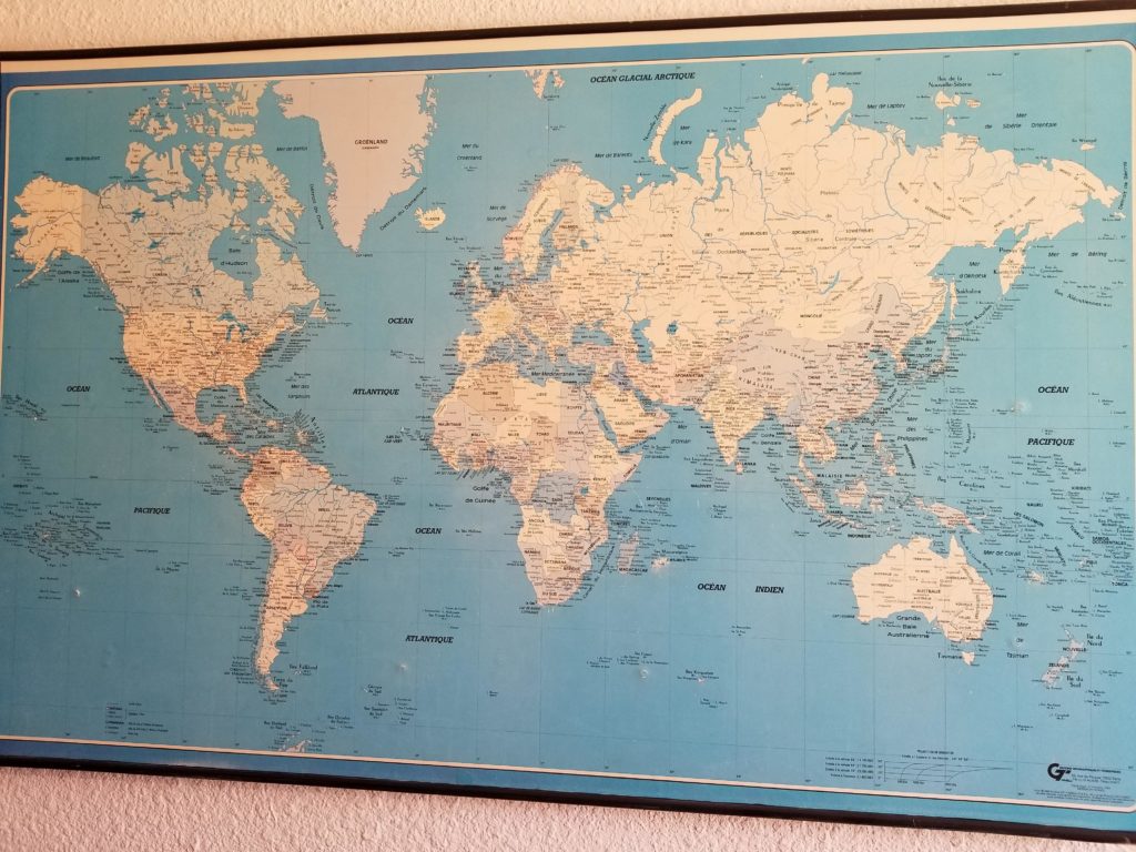 Map : Map of the World during the Cold War in my hotel, Verdun,France ...