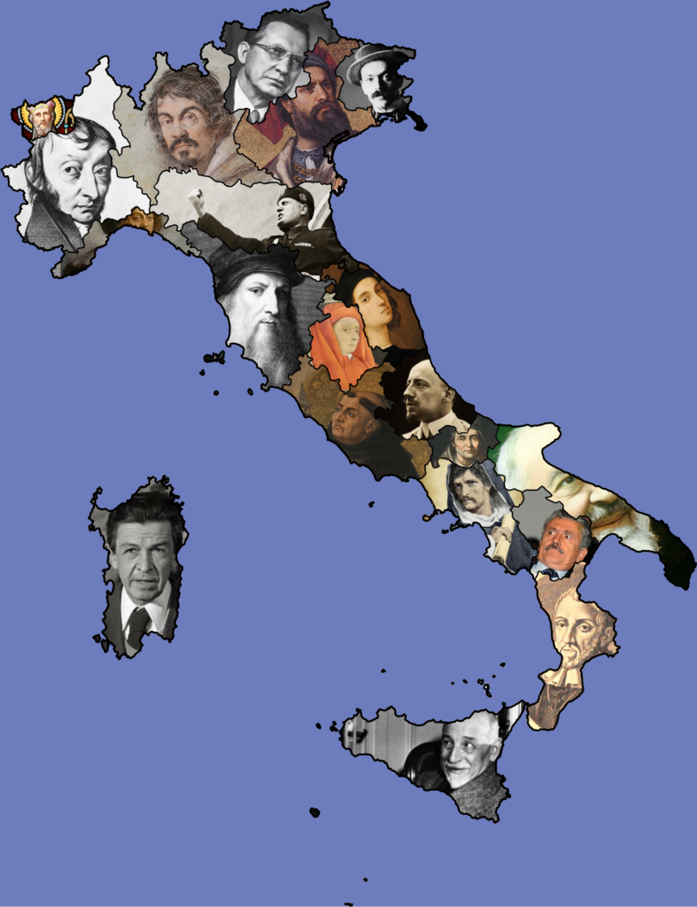 Map : Most famous historical figure from each Italian region ...