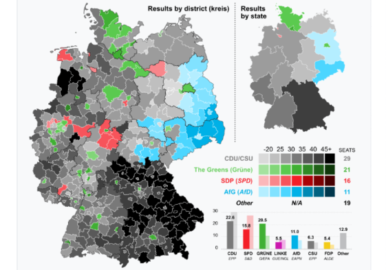 Map : The result of the europe election in Germany – Infographic.tv ...