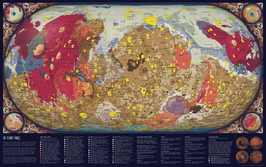Map : A geologic map of Mars by u/hellofromthemoon – Infographic.tv ...