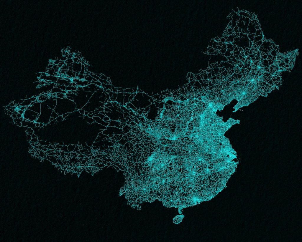 Map : China drawn up by roads – Infographic.tv – Number one ...