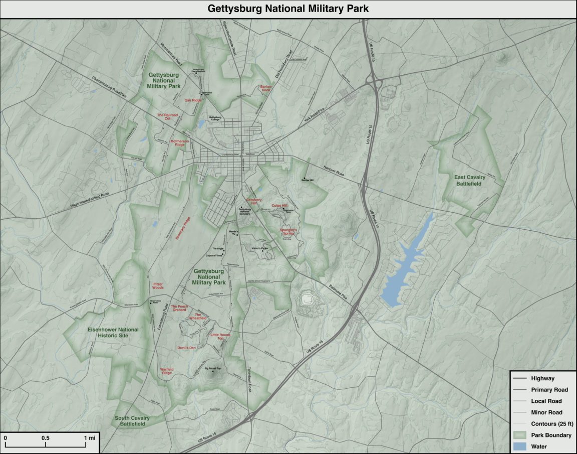 Map : I made this map of Gettysburg National Military Park. It’s ...
