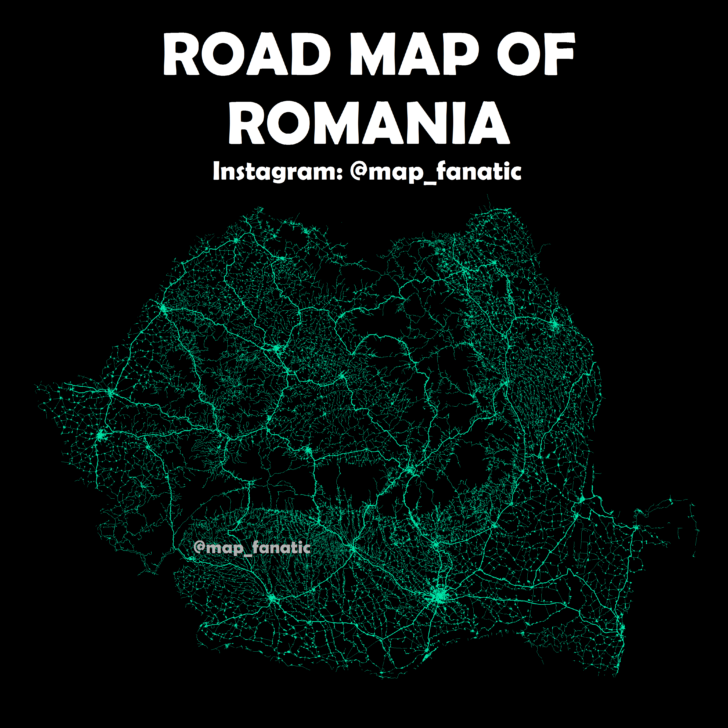 Map : Road map of Romania by OnddIE [4,166 x 4,166]. – Infographic.tv ...