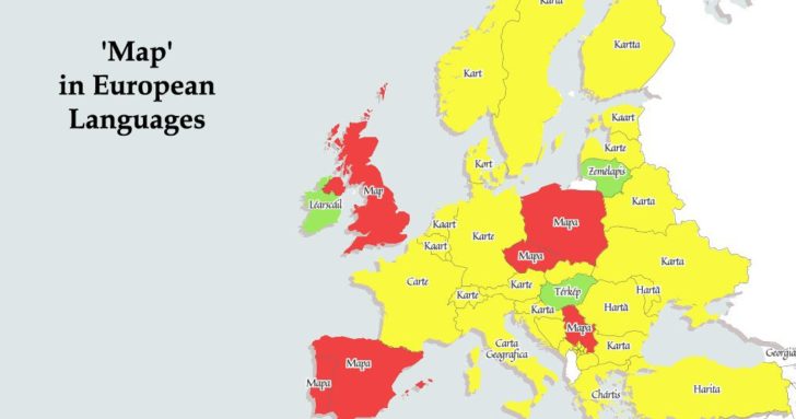Map : The Word ‘Map’ in Different European Languages – Infographic.tv ...