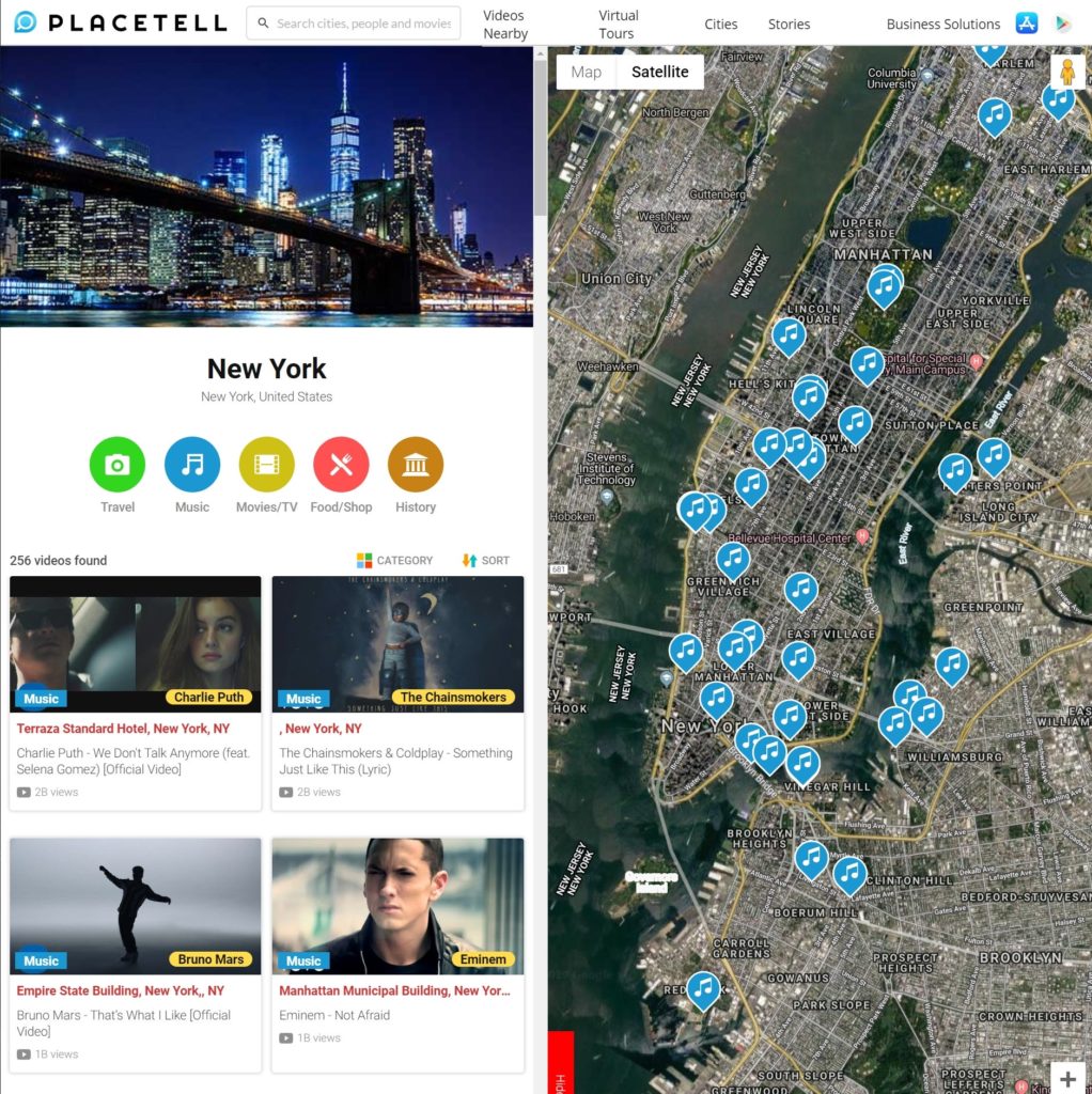 Map : The Music Map (Music Video Filming Locations) – Infographic.tv ...