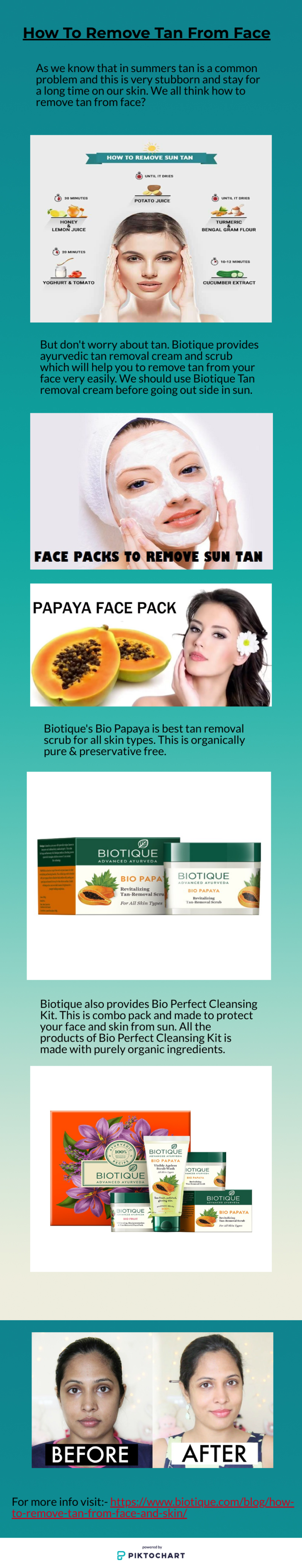Infographic : How to Remove Tan from Face -Biotique - Infographic.tv ...