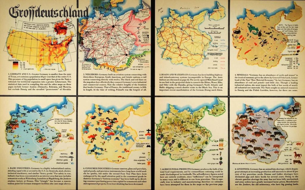 Map : “Grossdeutschland” (Greater Germany), 1939 infographics by ...