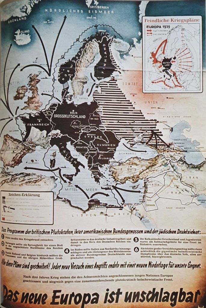Map : WWII German propaganda map showing the strength of the “New ...