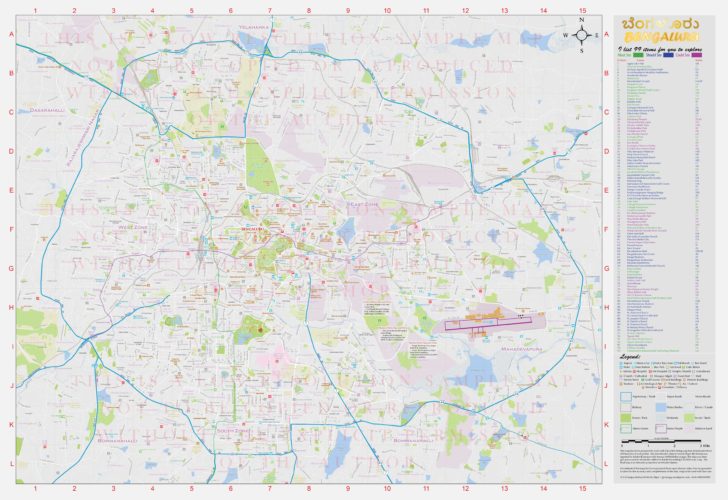 Map : A map of Bangalore (Bengaluru) and all of its important tourist ...