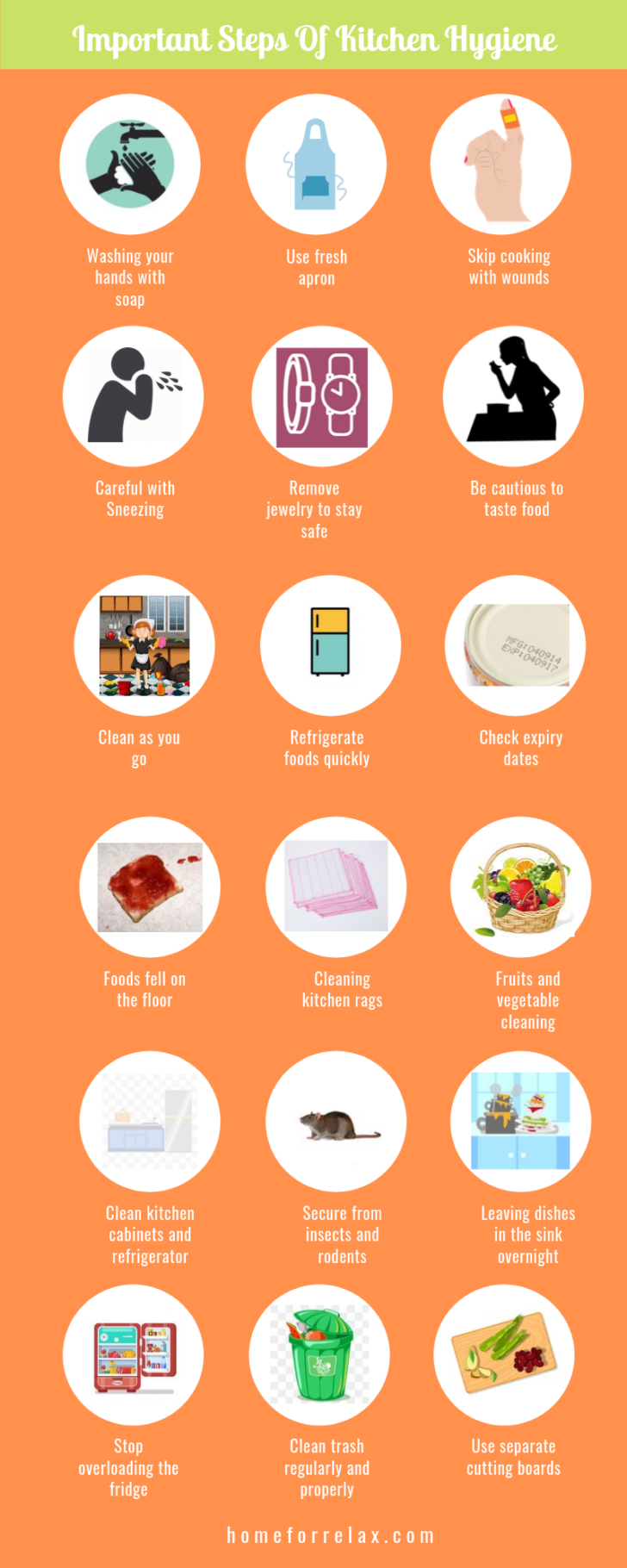 Infographic : Top 18 Important Steps Of Kitchen Hygiene – Infographic ...