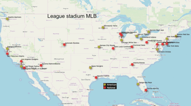 Map : MLB stadiums classification – Infographic.tv – Number one ...