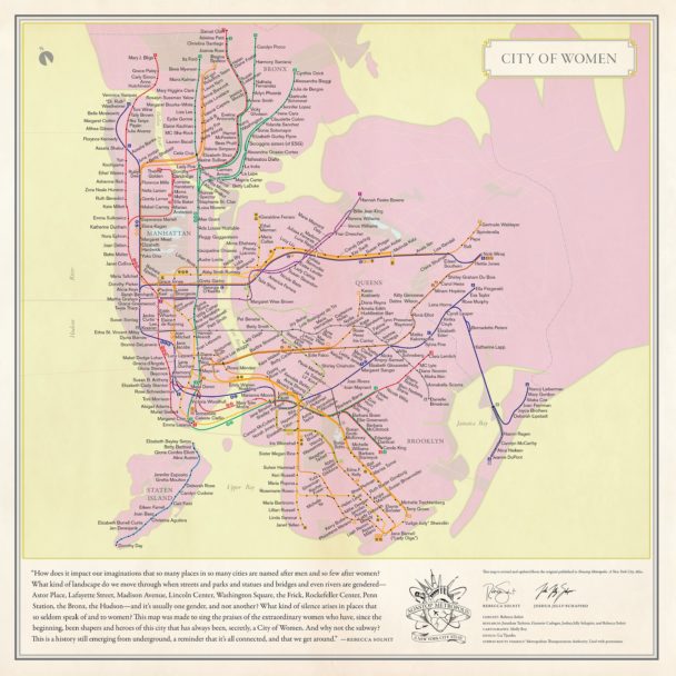 Map : Map renaming NYC subway stops after women that made an impact on the city. Each woman has ...