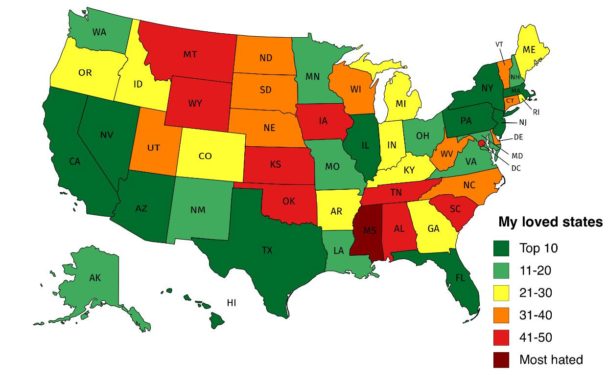 Map : Loved states – Infographic.tv – Number one infographics & data ...