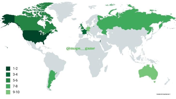 Map : Top 10 countries with Jewish Population – Infographic.tv – Number ...