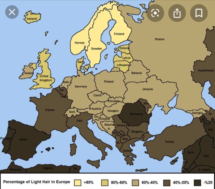Map : Light hair in Europe. – Infographic.tv – Number one infographics ...