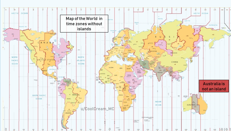 Map : Map with time zones on without any islands – Infographic.tv ...