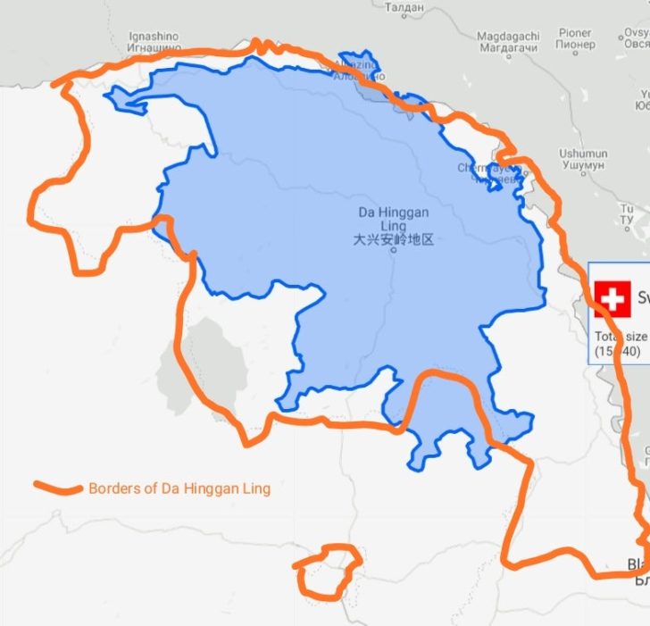 Map : This is how big Chinese towns are (Switzerland over Da Hinggan ...