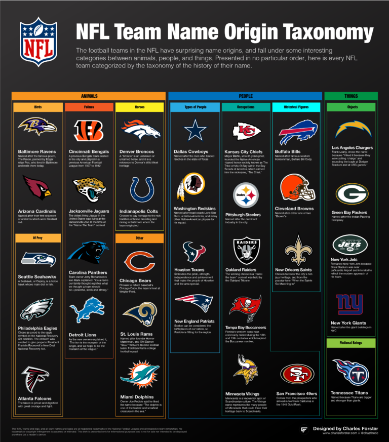Infographic : Taxonomy of NFL teams based on their name origins ...