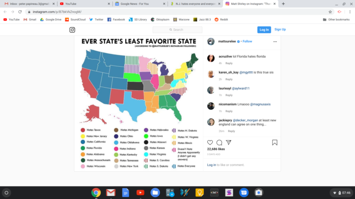 Map : Every State’s Least Favorite State – Infographic.tv – Number one ...