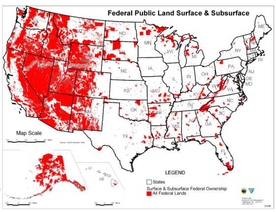 Map : Map of Federal government-owned lands in the United States ...