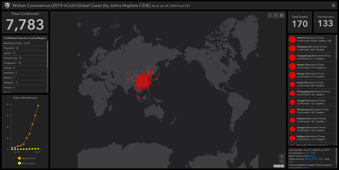 Map : Map of all countries and locations infected with the Coronavirus ...
