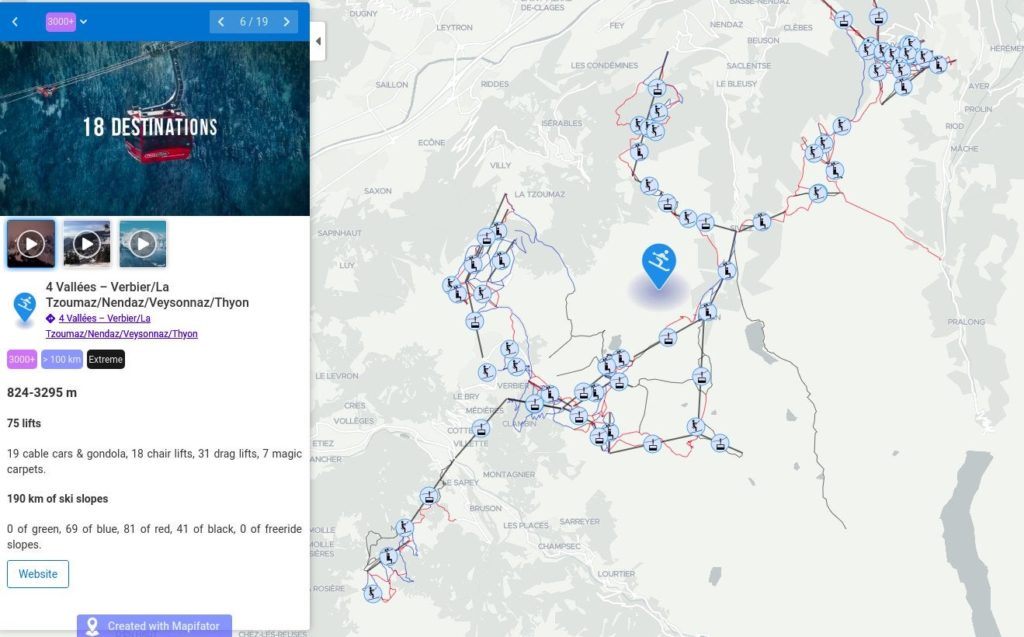 Map : The interactive map shows the Top 100 biggest ski resorts in ...