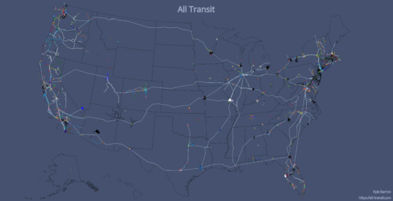 Map : All public transit routes in the U.S. - Infographic.tv - Number ...