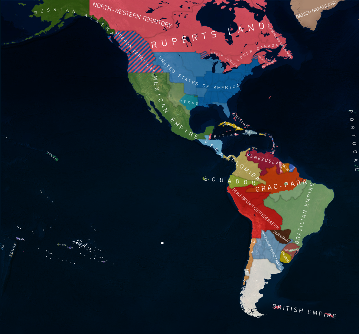 Map : Map of the Americas in 1836 – Infographic.tv – Number one ...