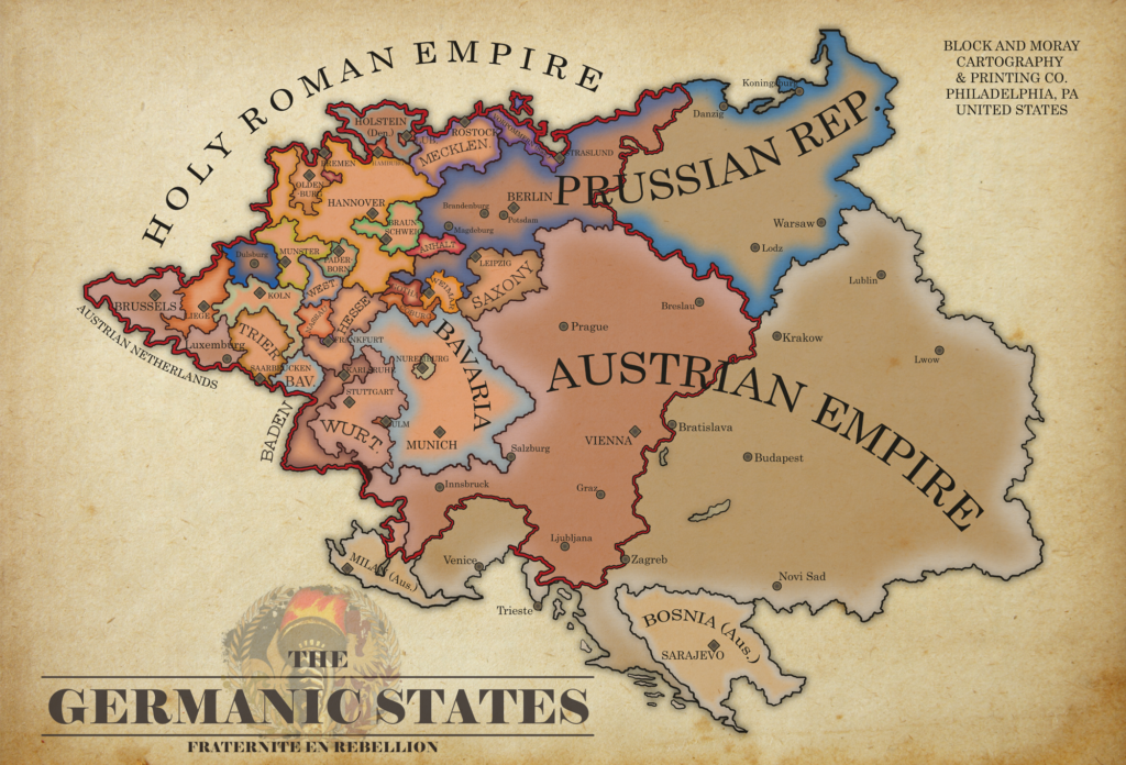 Map : Presenting, the Holy Roman Empire and the Germanic States in 1933 ...