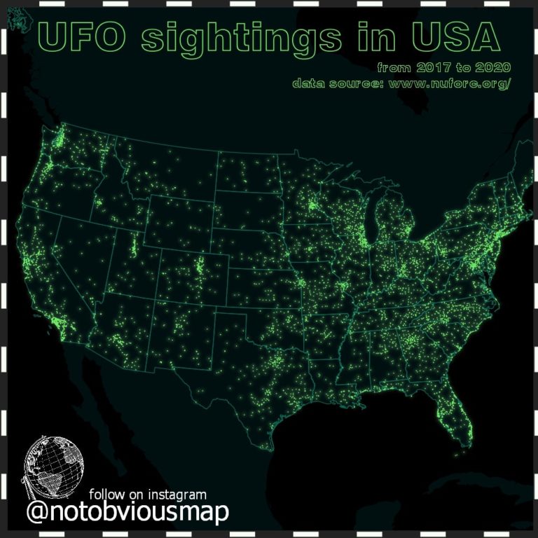 Map : UFO sightings in USA – Infographic.tv – Number one infographics ...