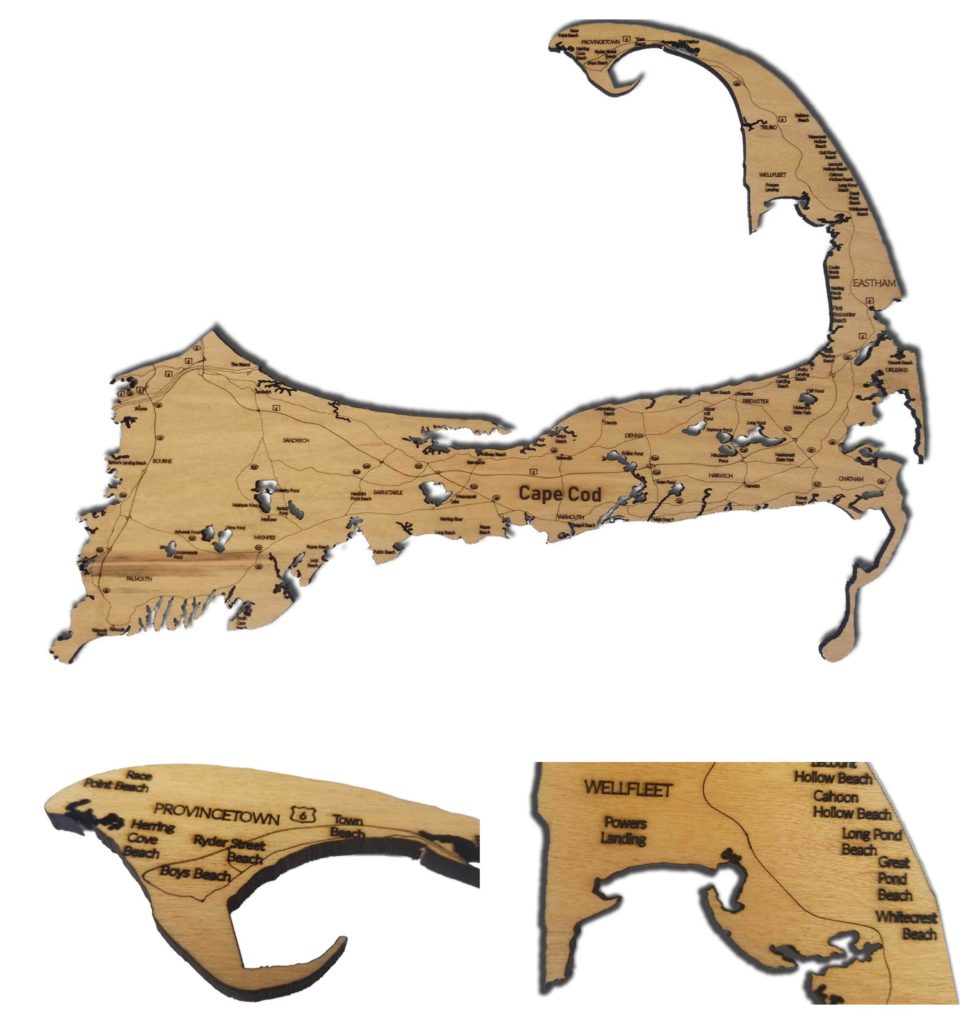 Map : I made a wood burnt map of Cape Cod using OSM data. Included ...
