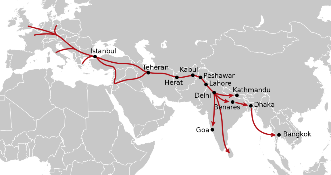 Map : Map of hippie trail – Infographic.tv – Number one infographics ...
