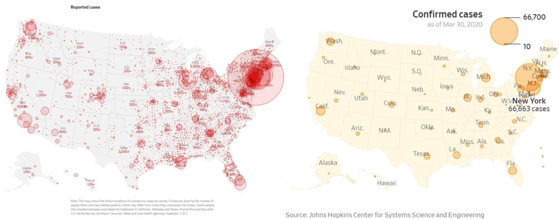 Map : New York Times vs Wall Street Journal – Corona Maps – Infographic ...
