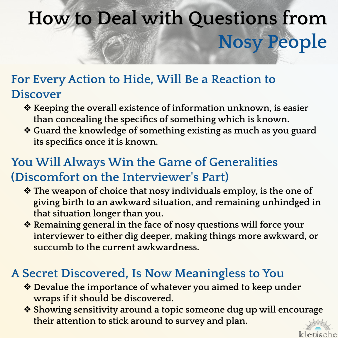 Chart : Summary: How to Deal with Questions from Nosy People ...