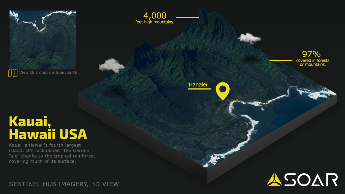 Chart : 3D isometric style map of Kauai, Hawaii USA – Infographic.tv ...